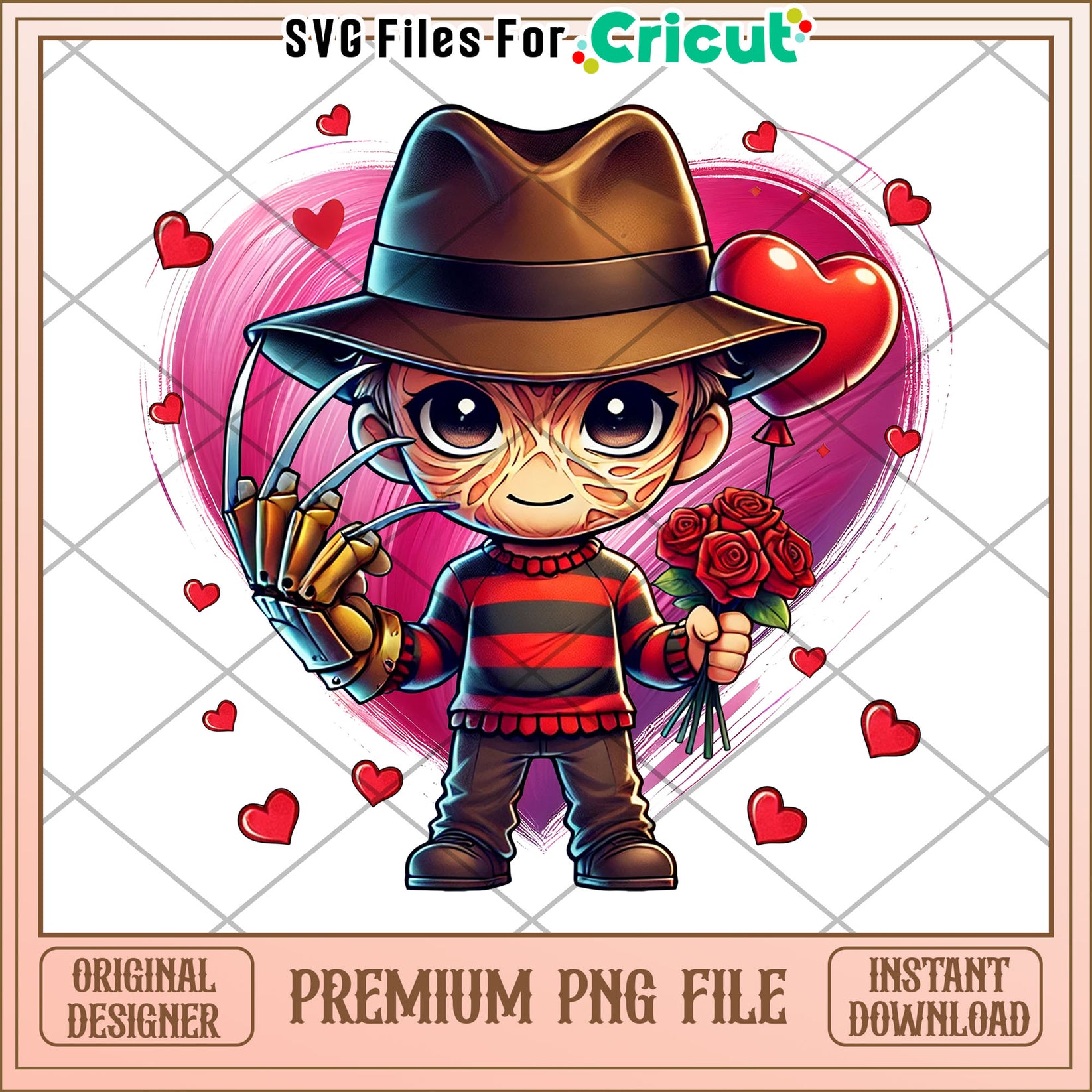 Freddy Krueger Valentine PNG – svg files for cricut