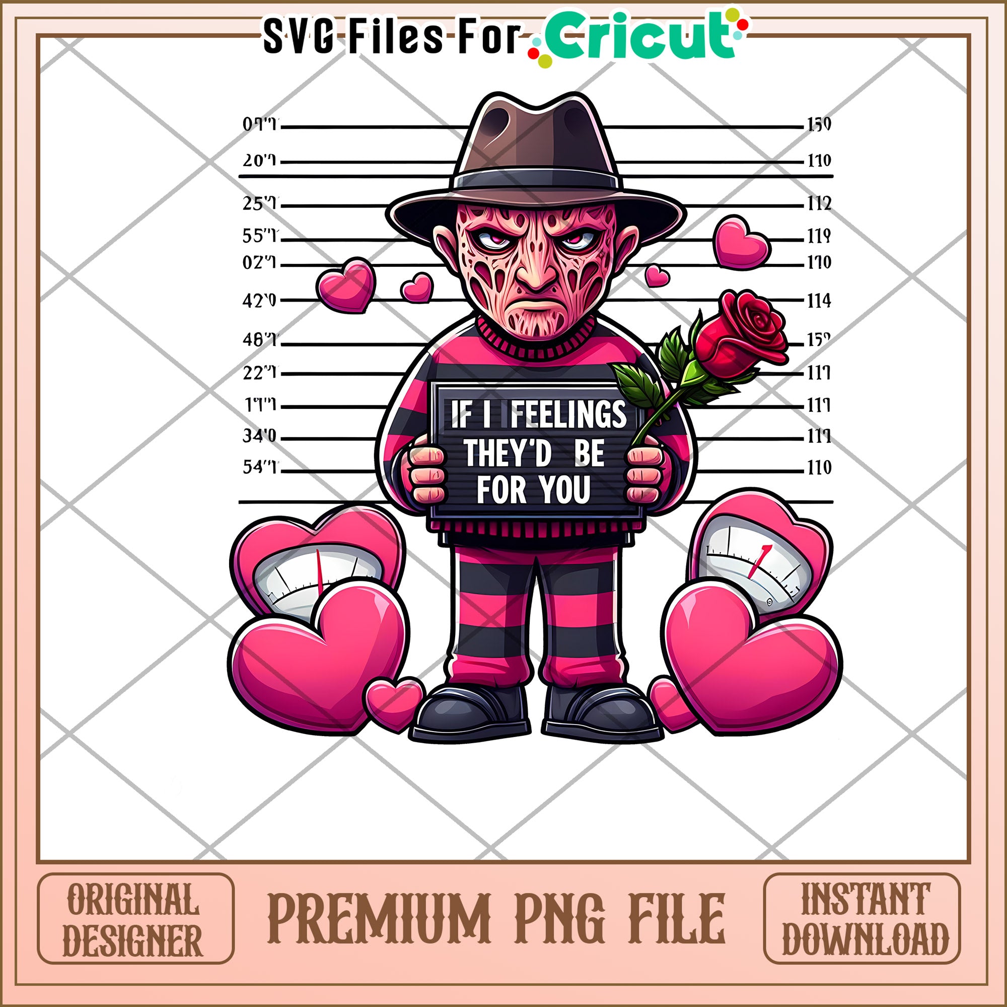 Freddy Krueger Valentines Day PNG – svg files for cricut