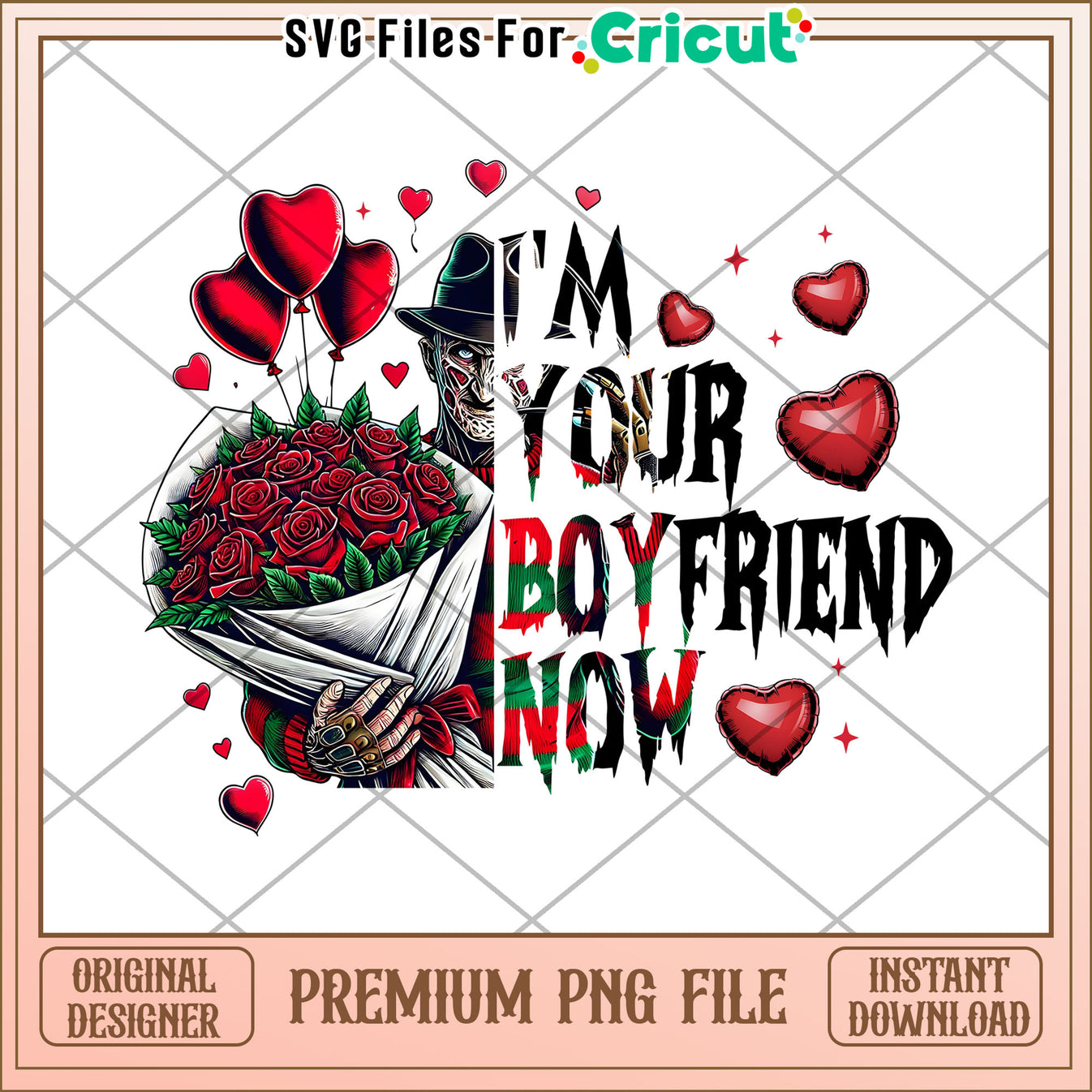 Freddy Valentine Boyfriend PNG – svg files for cricut