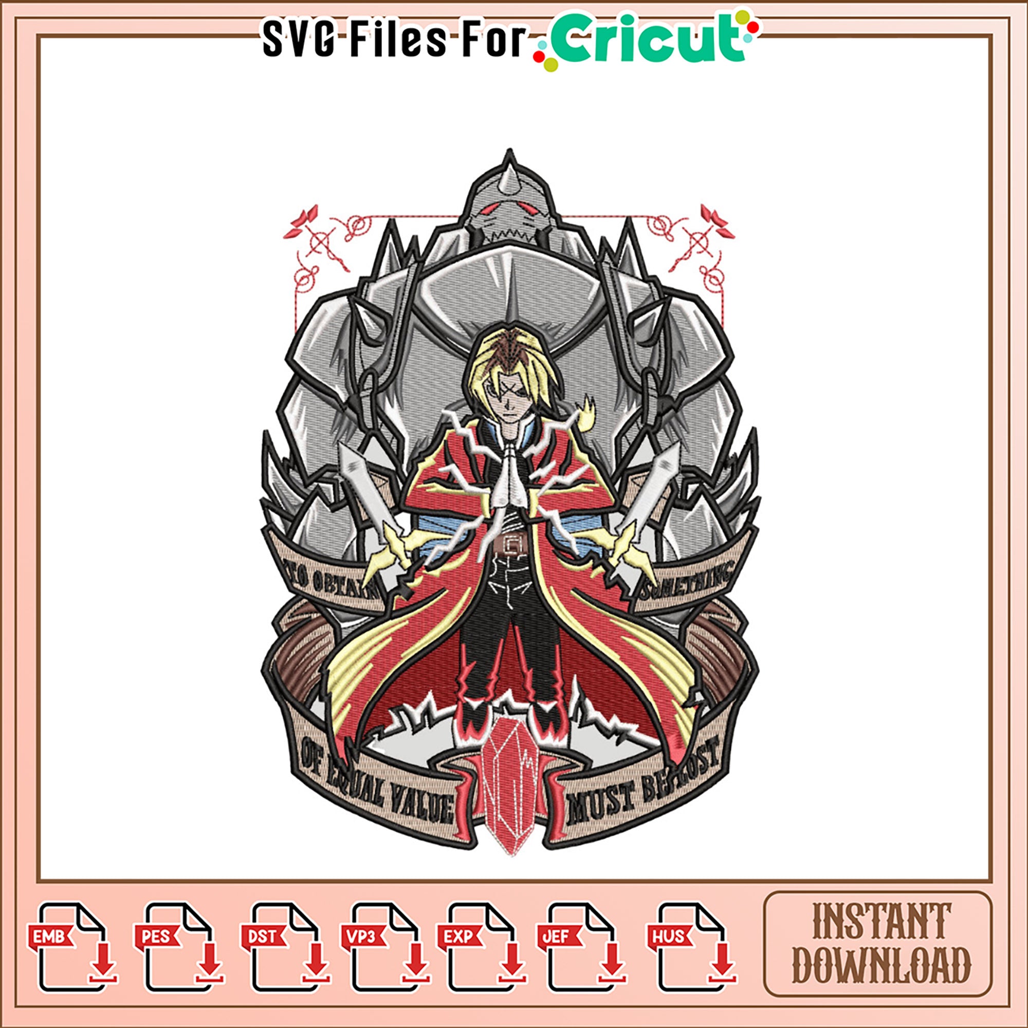 Fullmetal Alchemist Embroidery Design – svg files for cricut