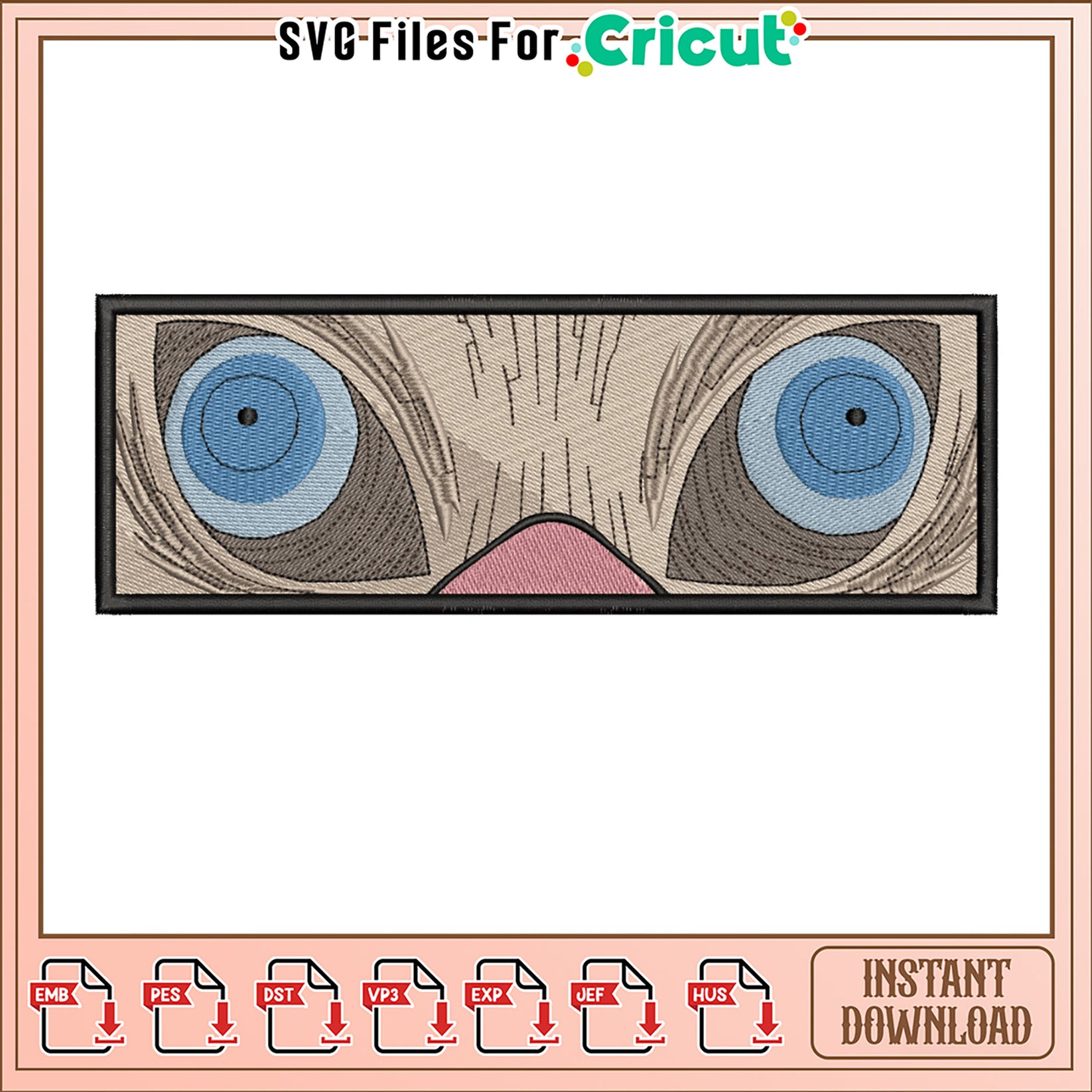 Funny Cartoon Eyes Embroidery Design Instant Download – svg files for ...