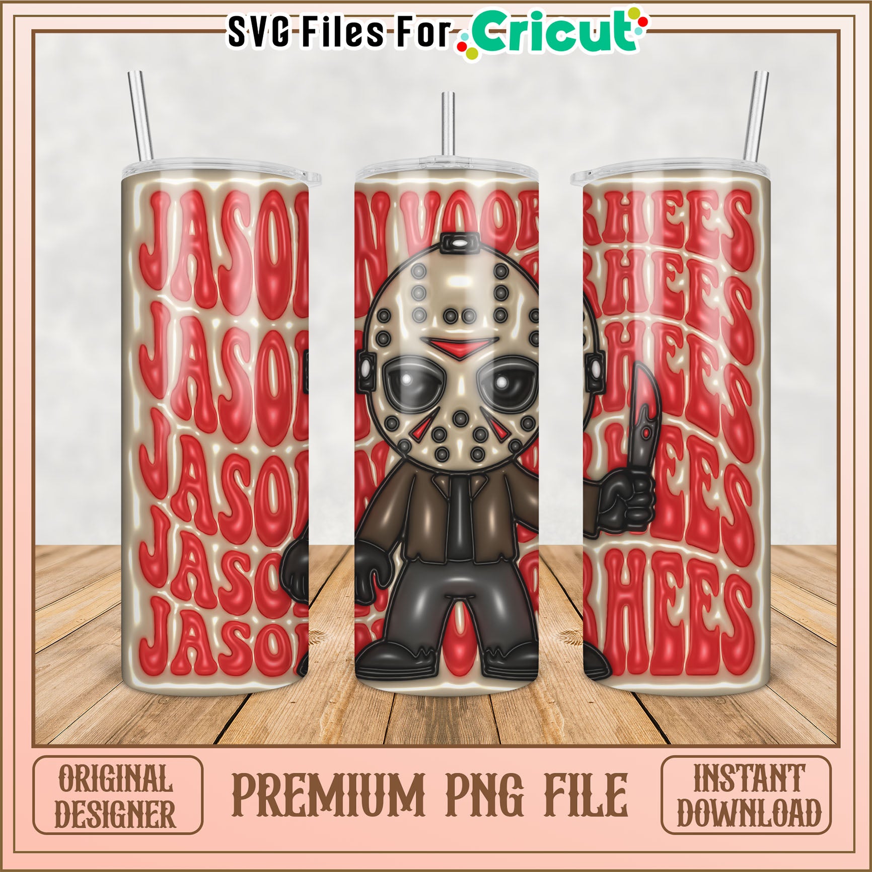 Funny Jason Tumbler PNG Design for Halloween Crafts and Gifts – svg ...