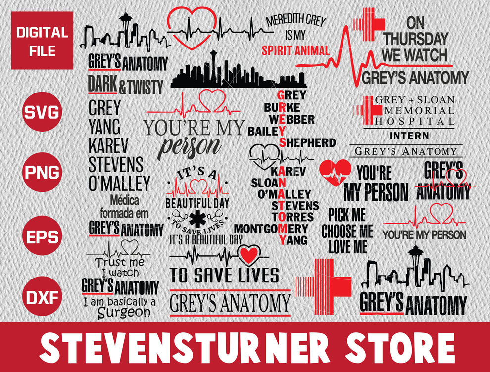 Grey anatomy SVG Bundle – svg files for cricut