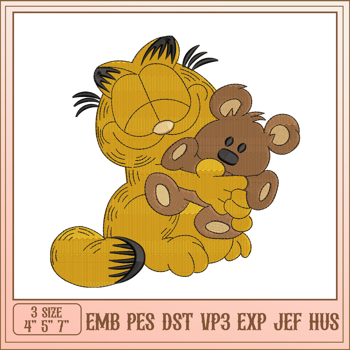Garfield Teddy Bear Embroidery Design – svg files for cricut