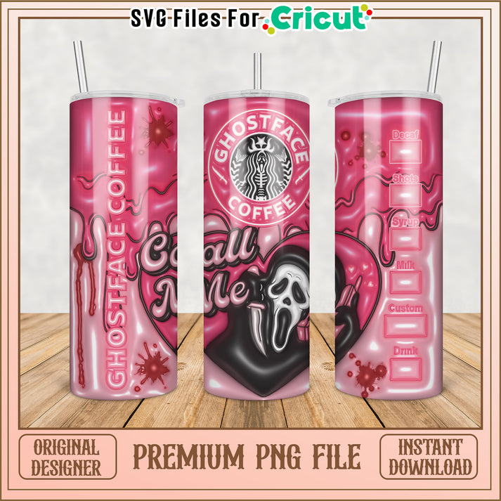 Ghostface Coffee Tumbler Design Premium PNG for Cricut Maker – svg ...