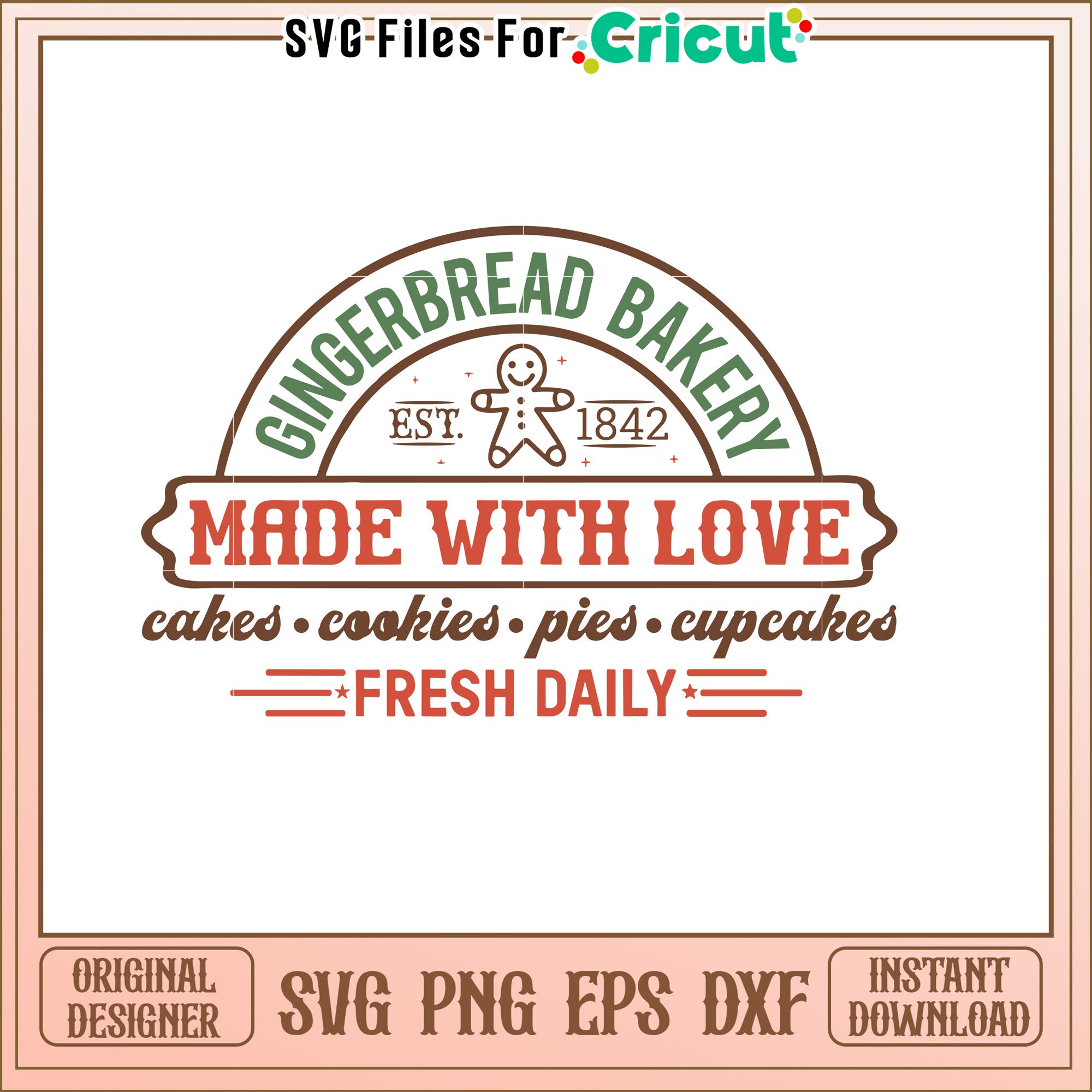 Gingerbread Bakery SVG Logo – svg files for cricut