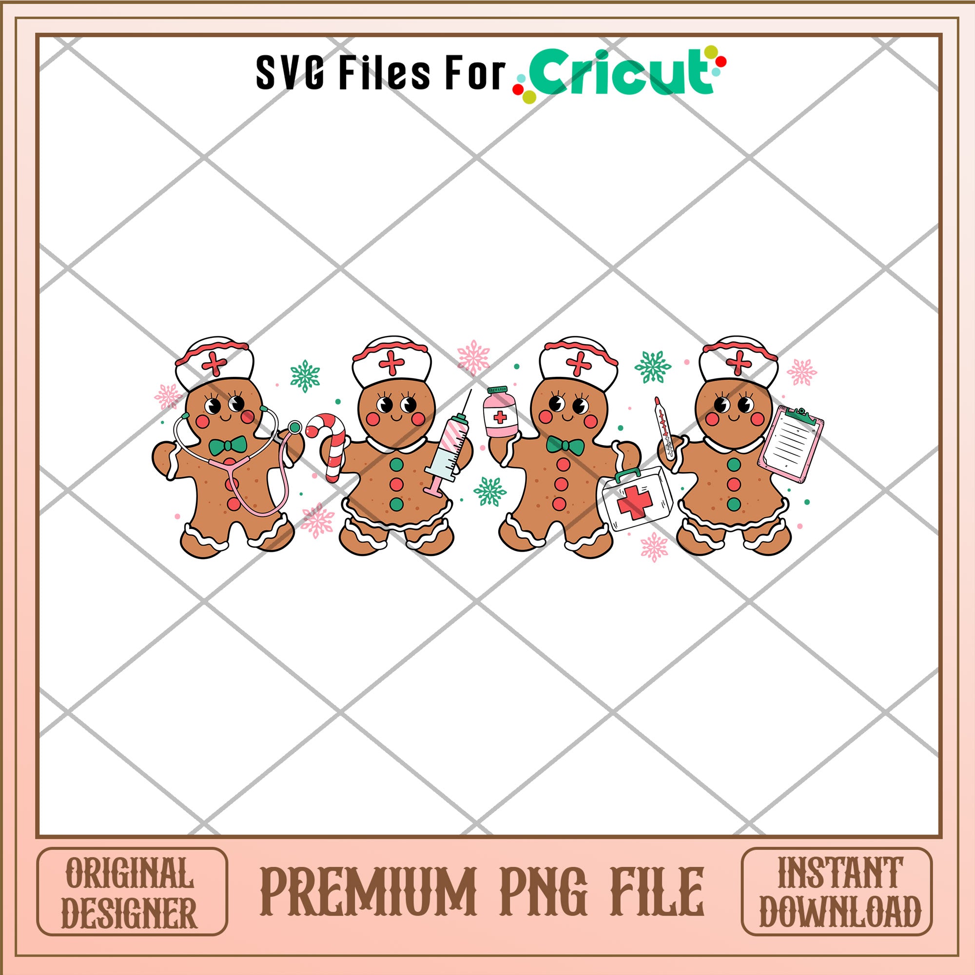 Gingerbread decor nurse png, Gingerbread png, christmas png – svg files ...