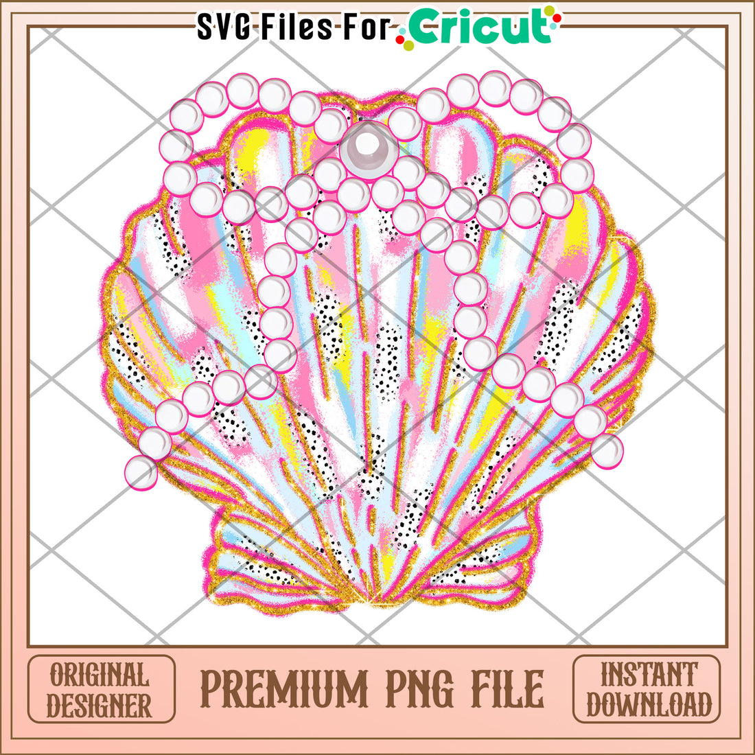 Glitter Seashell Pearl PNG Clipart – svg files for cricut