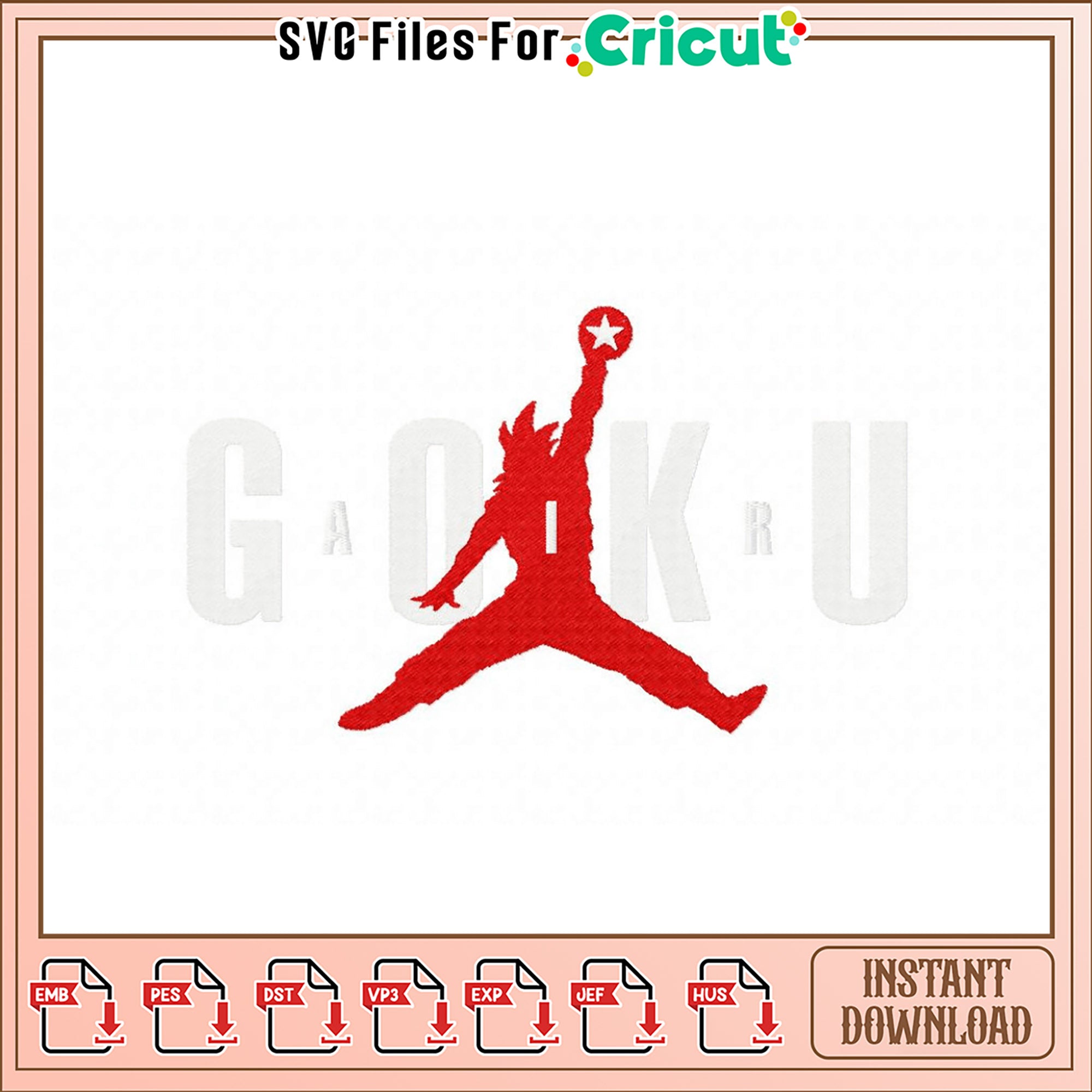 Goku Jumpman Embroidery Design – svg files for cricut
