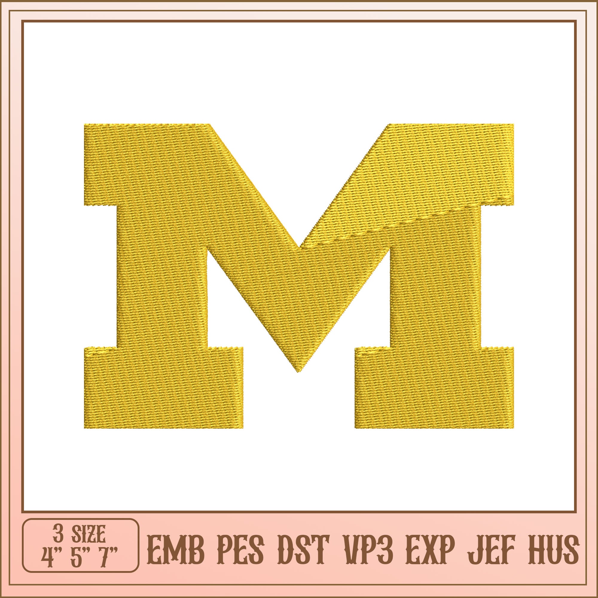 Gold Letter M Embroidery Design – svg files for cricut
