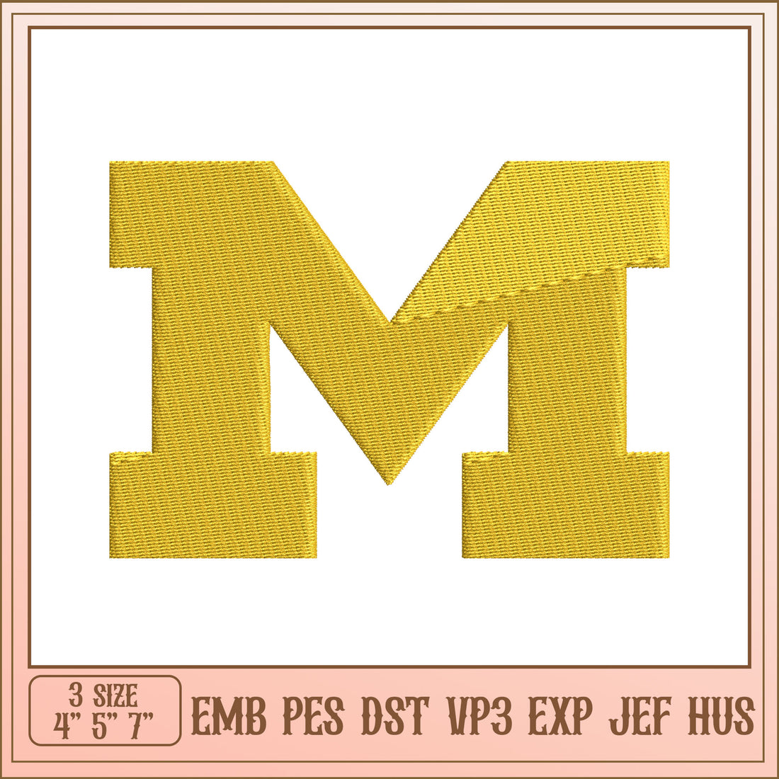 Gold Letter M Embroidery Design – svg files for cricut