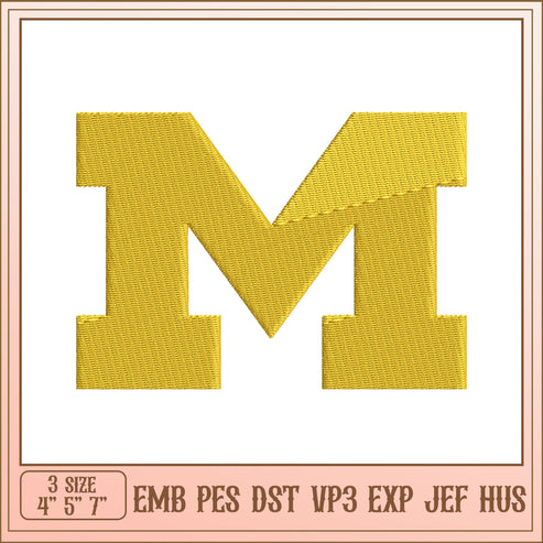 Gold Letter M Embroidery Design – svg files for cricut