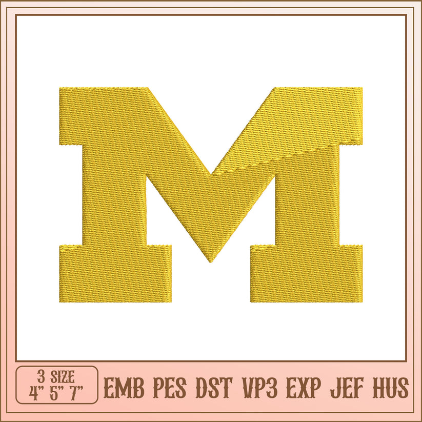 Gold Letter M Embroidery Design – svg files for cricut