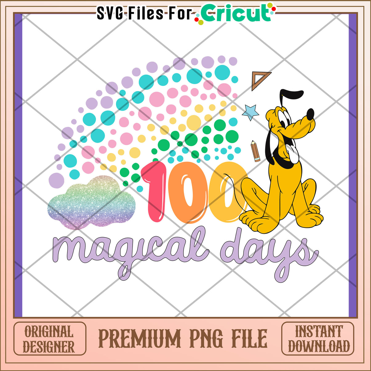 Goofy 100 Days PNG Design – svg files for cricut