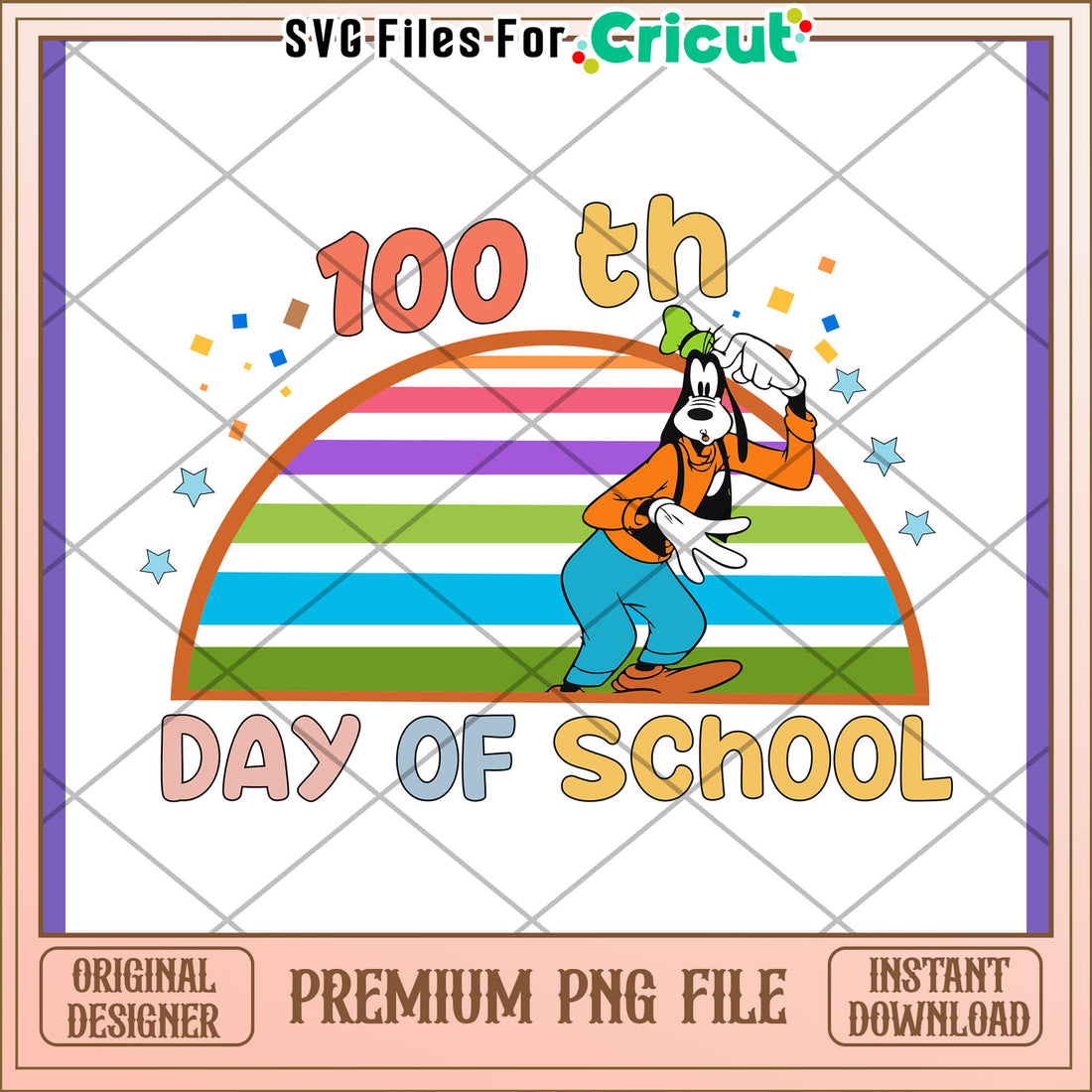 Goofy 100th Day School PNG – svg files for cricut