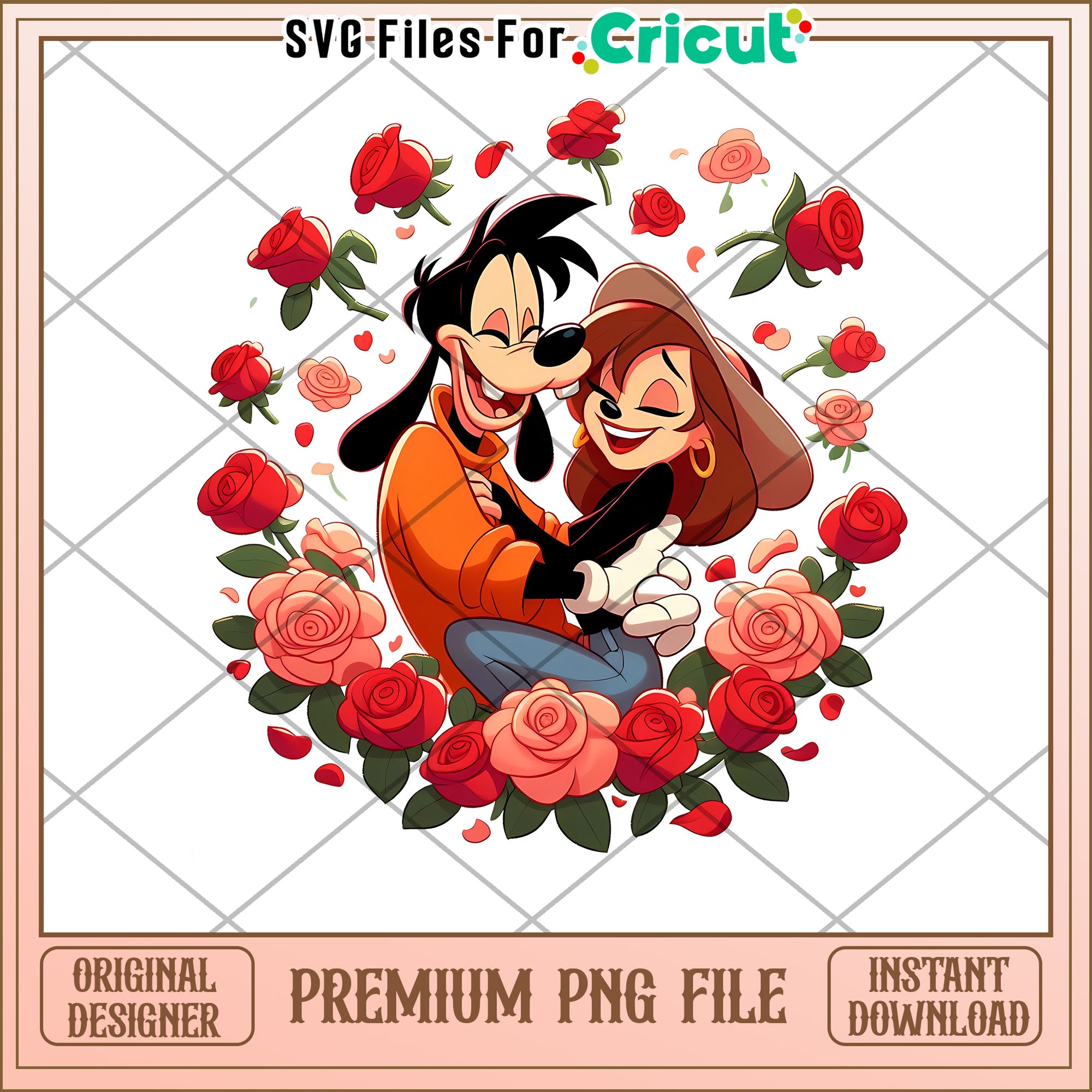 Goofy Max PNG Valentines Roses – svg files for cricut