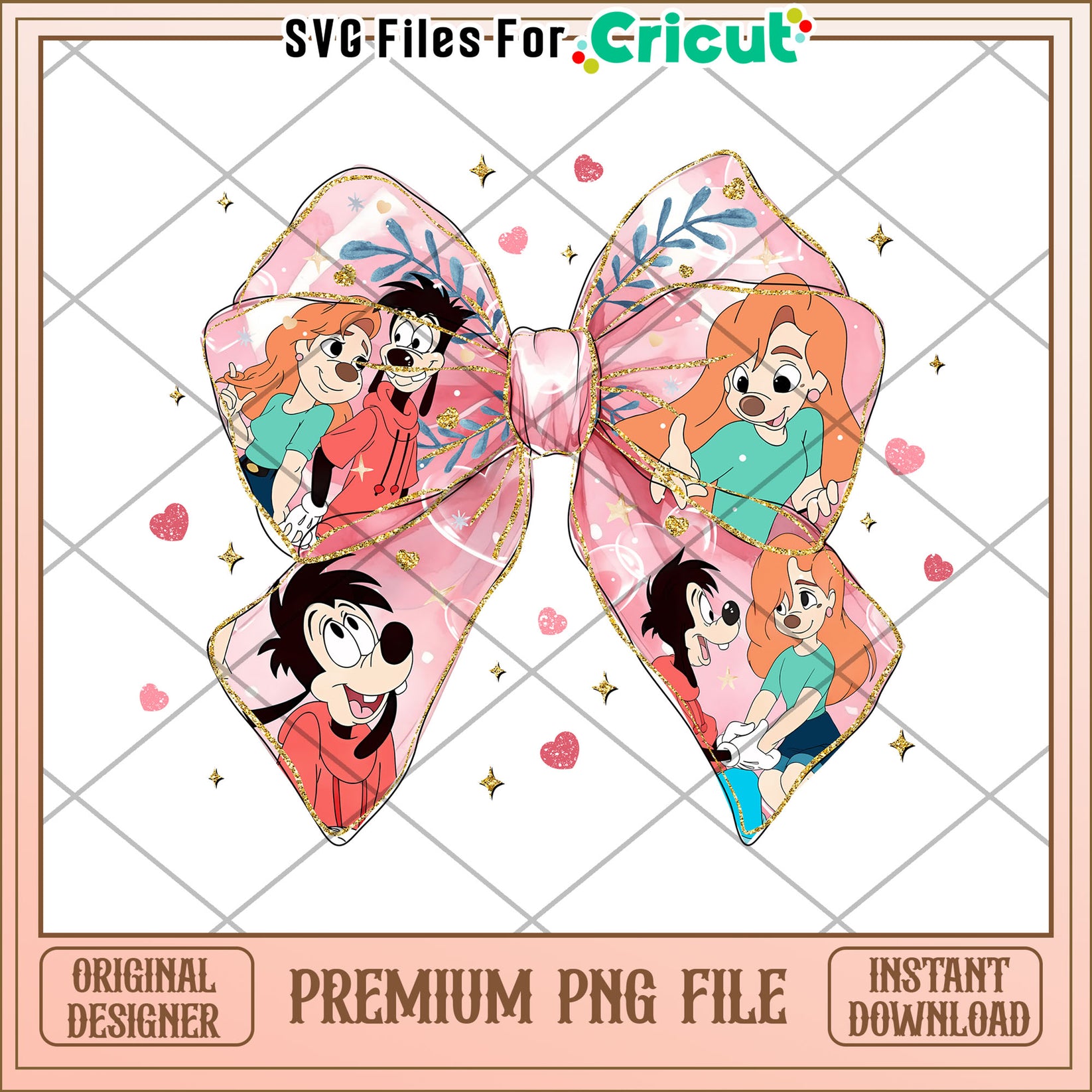 Goofy Max & Roxanne Bow PNG – svg files for cricut