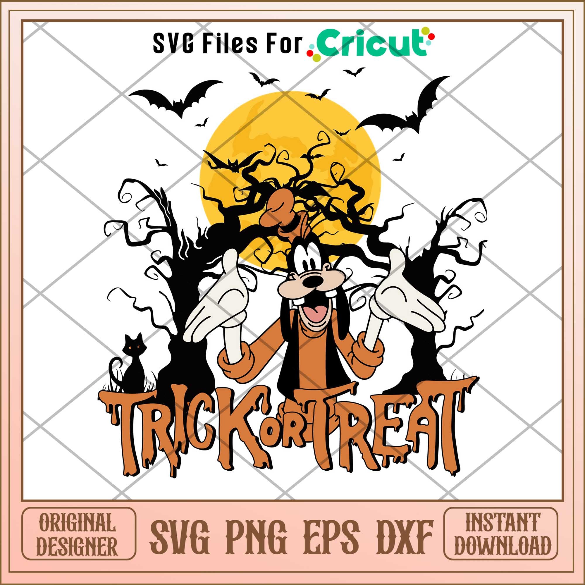 Goofy dog Trick or Treat Halloween svg, Disney characters svg, Digital ...
