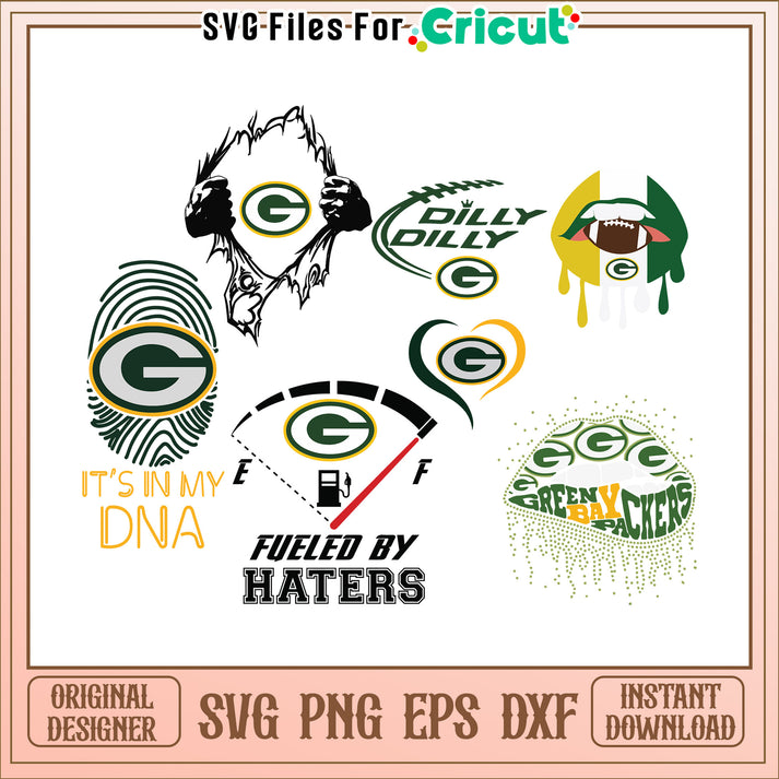 Green Bay Packers SVG Bundle 5 Designs – svg files for cricut