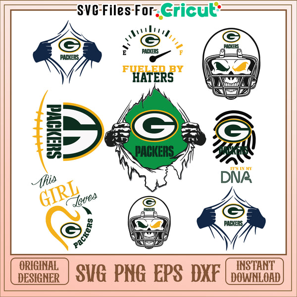 Green Bay Packers SVG Bundle 8 Designs – svg files for cricut