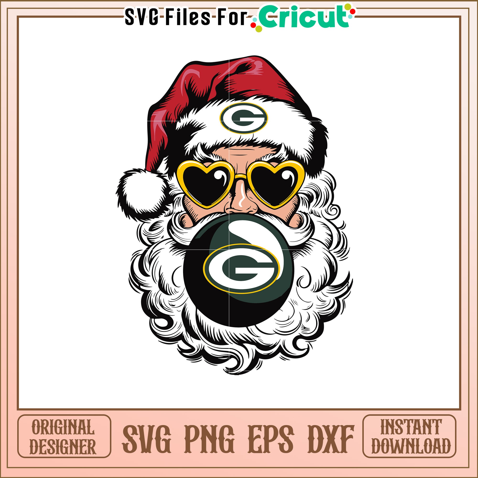 Green Bay Packers Santa SVG Design – svg files for cricut