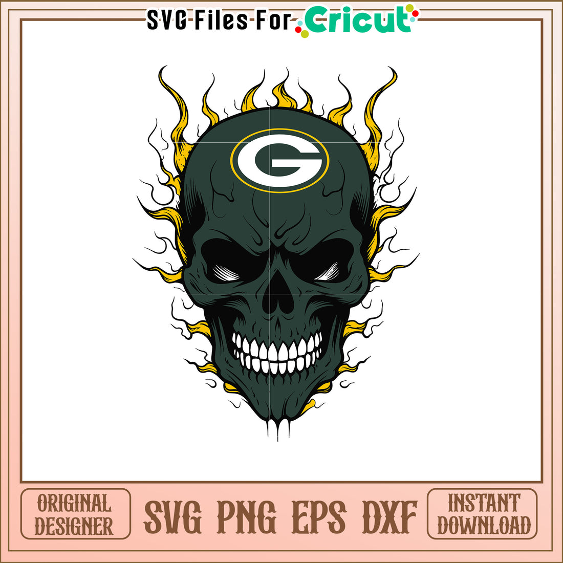 Green Bay Packers Skull SVG Design – svg files for cricut
