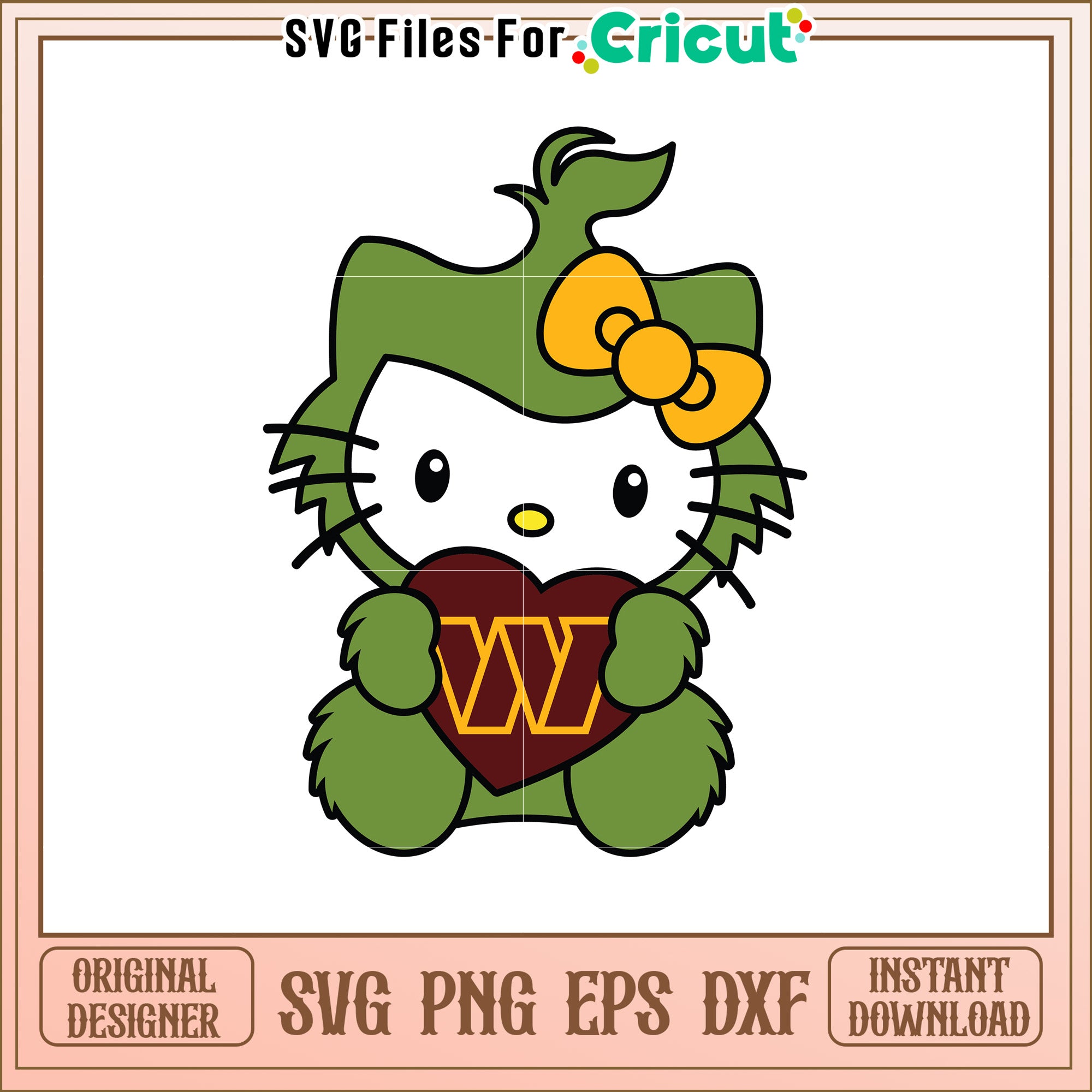 Green Hello Kitty SVG Design – svg files for cricut