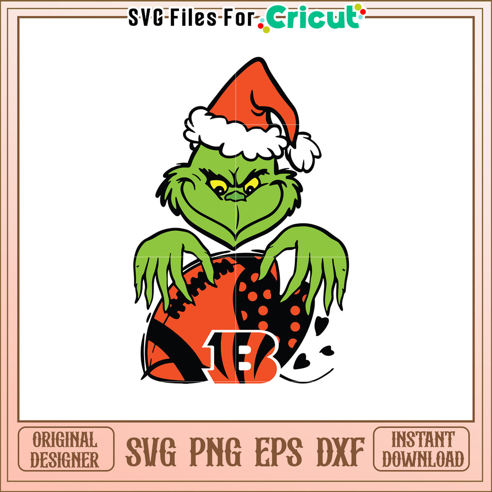 Grinch Bengals Football SVG Design – svg files for cricut