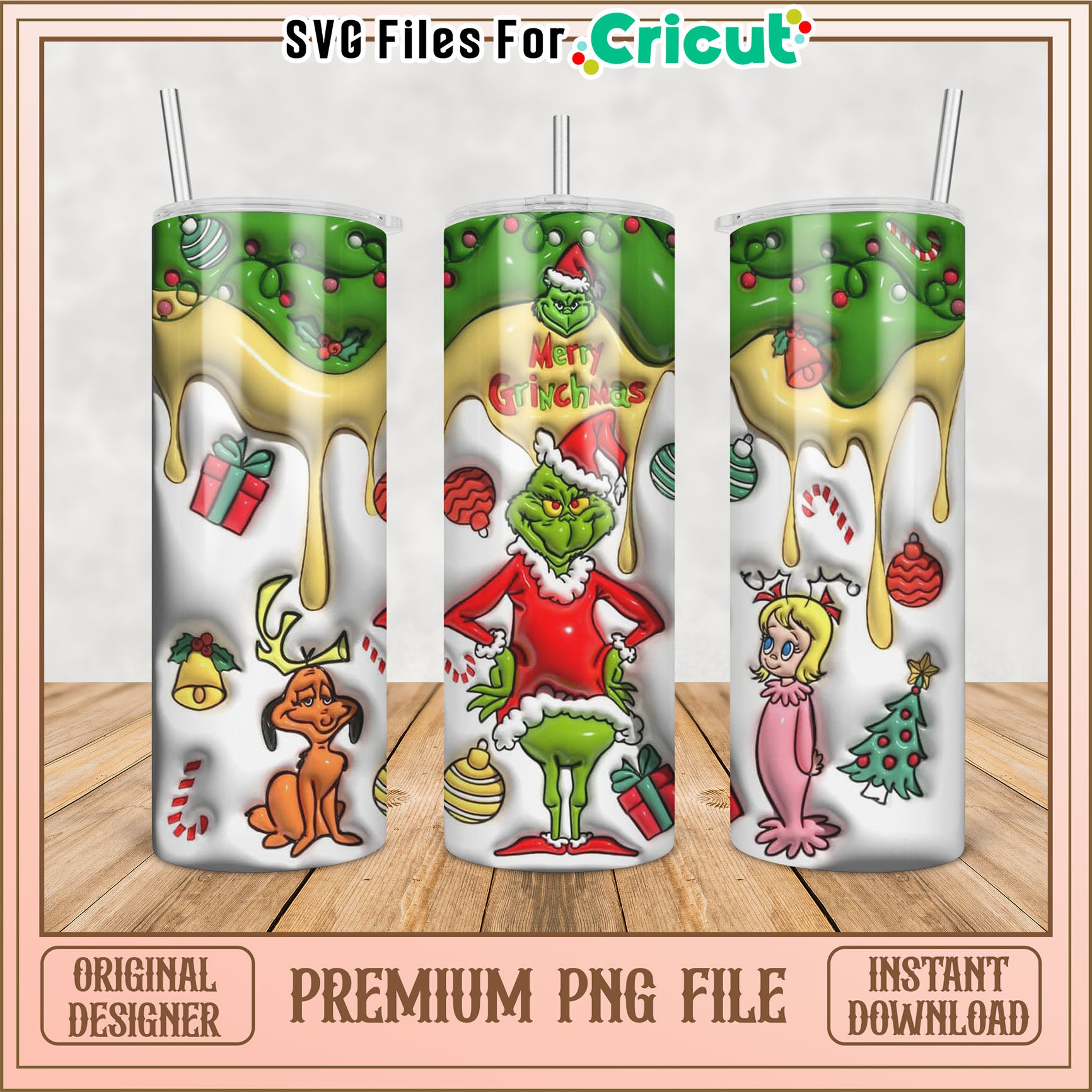 Grinch Christmas PNG Sublimation Tumbler – svg files for cricut
