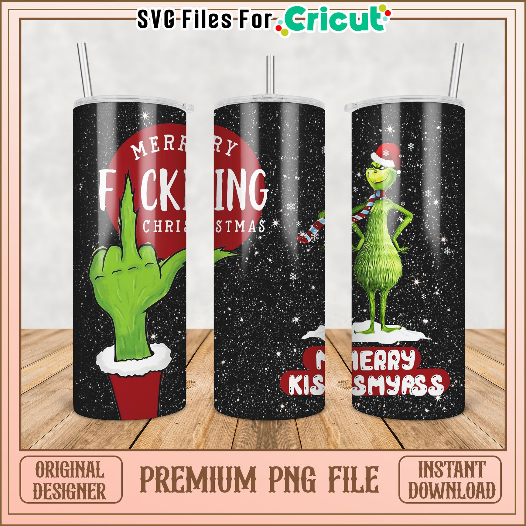 Grinch Christmas PNG Sublimation Tumbler Design – svg files for cricut