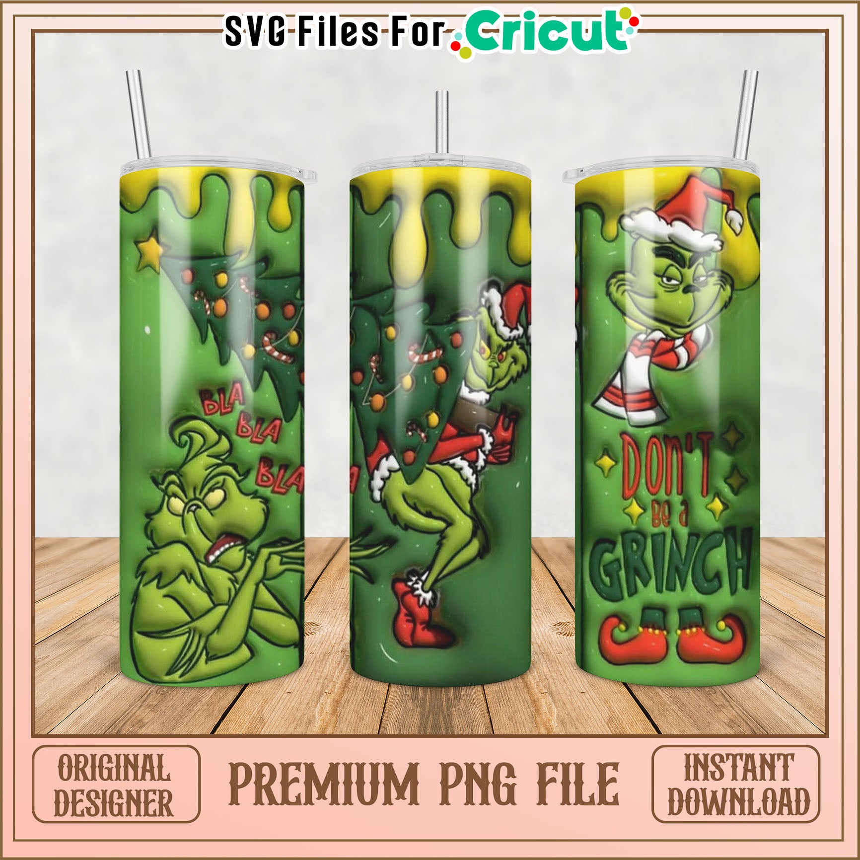 Grinch Christmas Tumbler PNG Sublimation – svg files for cricut