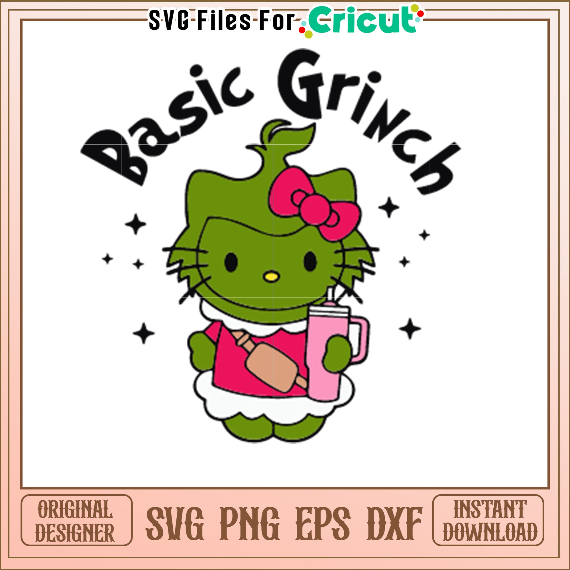 Grinch Hello Kitty SVG Cut File – svg files for cricut