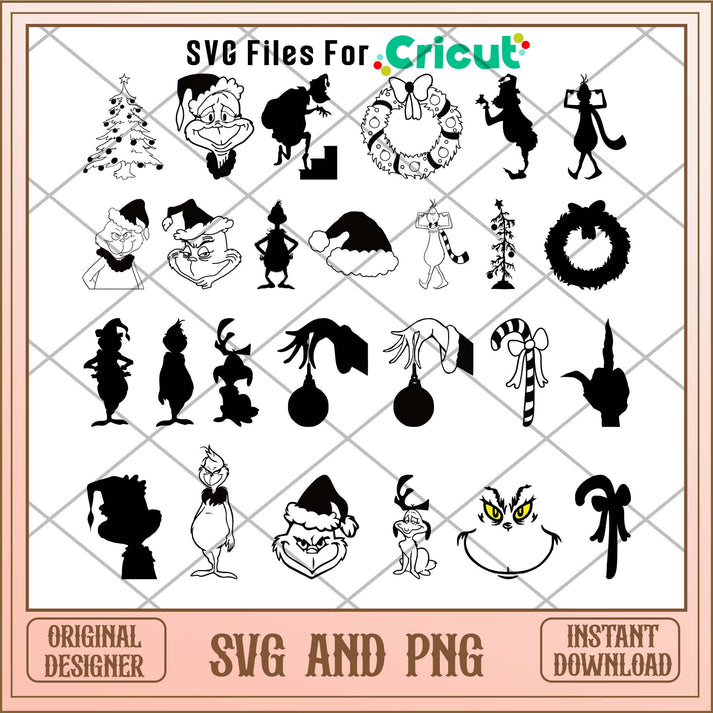 Grinch Christmas Silhouette svg bundle – svg files for cricut