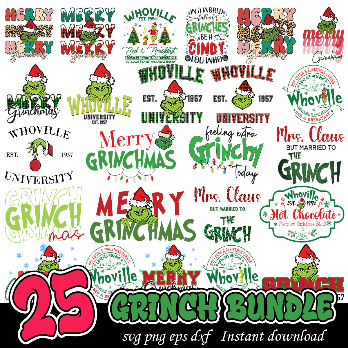 Grinch Bundle svg Files, Merry Christmas Grinch svg bundle – svg files ...
