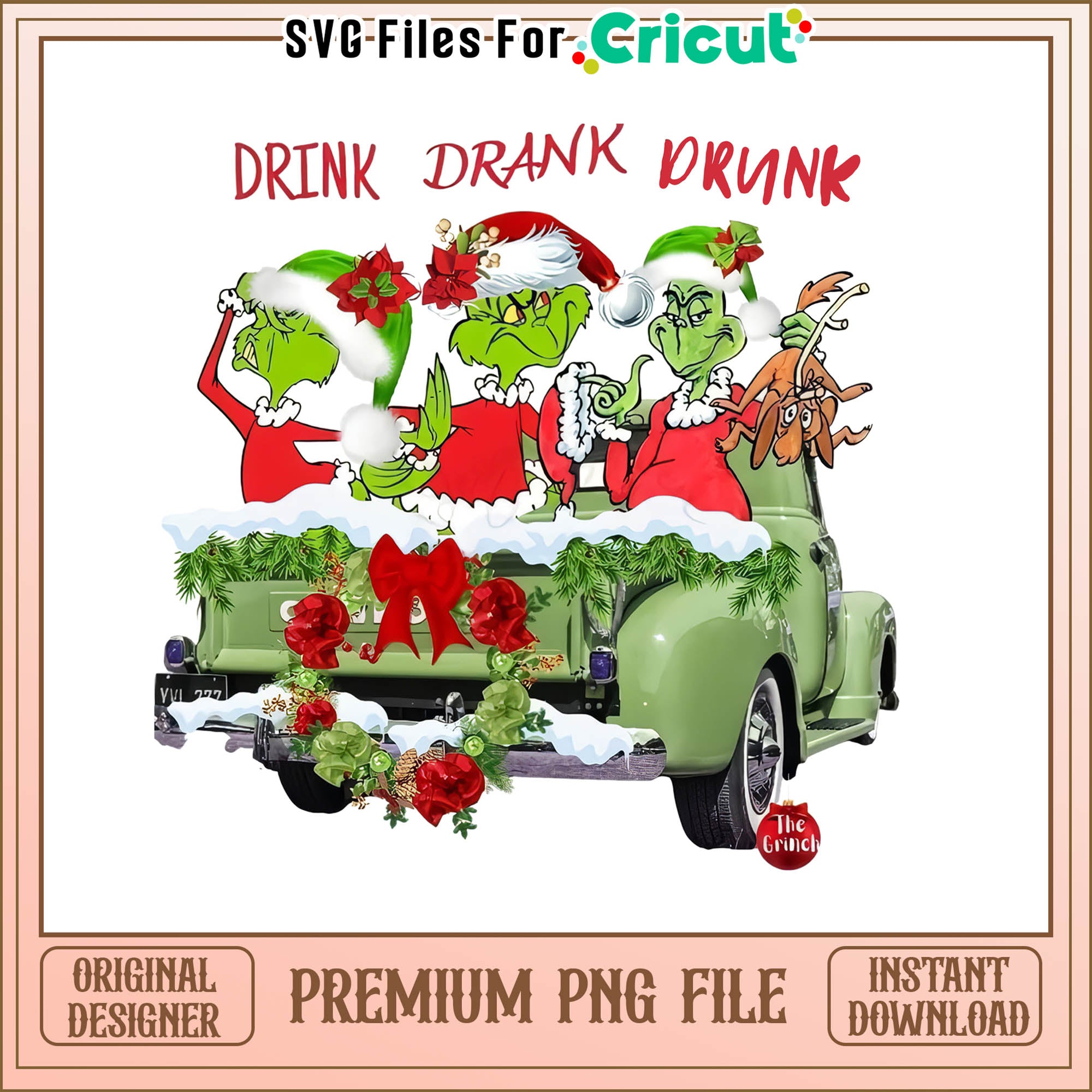 Grinch drink drank drunk on car png, grinch drink christmas on cars pn ...