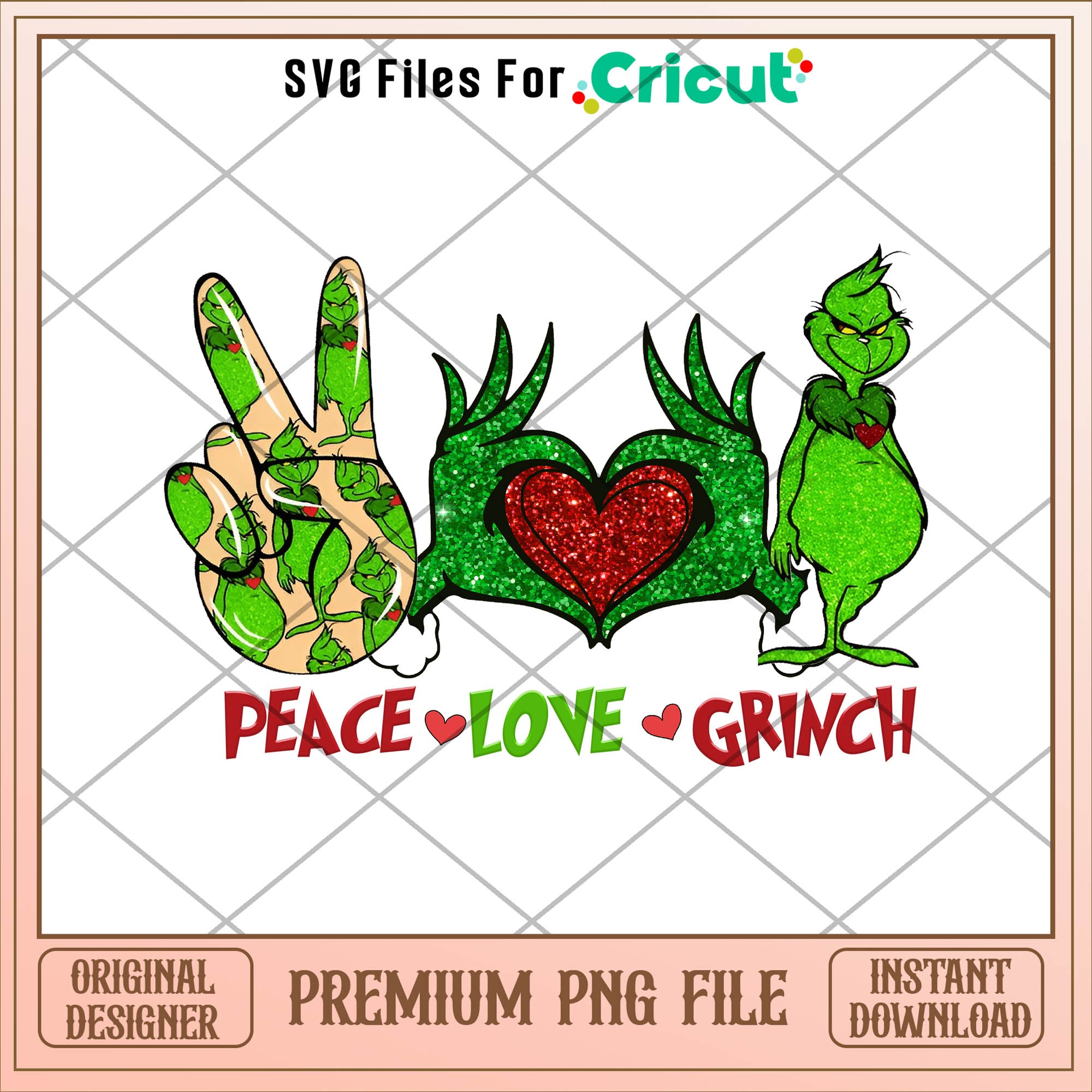 Grinch peace love grinch png, grinch png, christmas png – svg files for ...