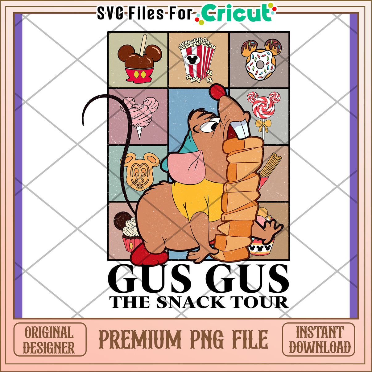 Gus Gus Snack Tour PNG Design – svg files for cricut