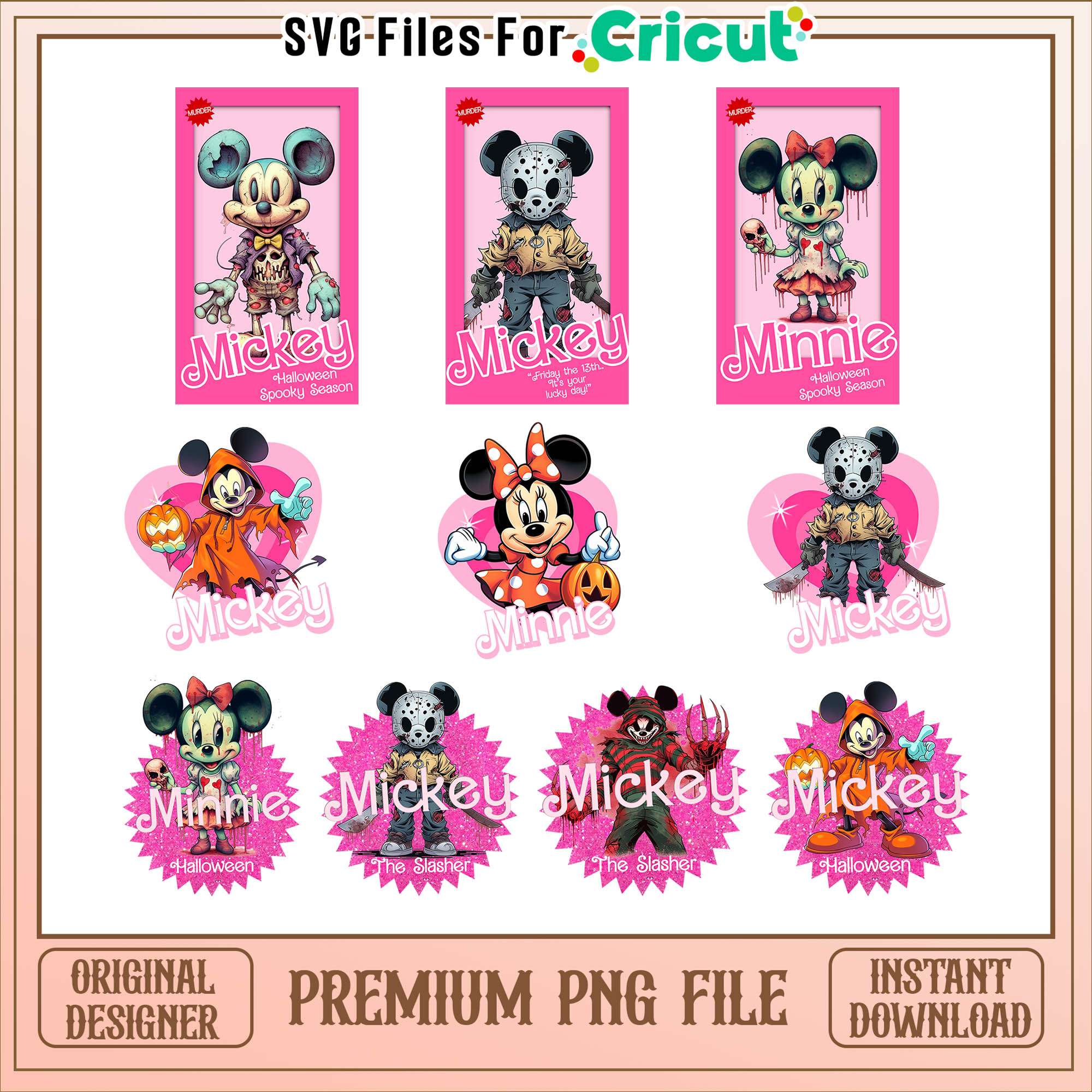 Mickey minnie horror barbie halloween bundle png, halloween barbie png ...