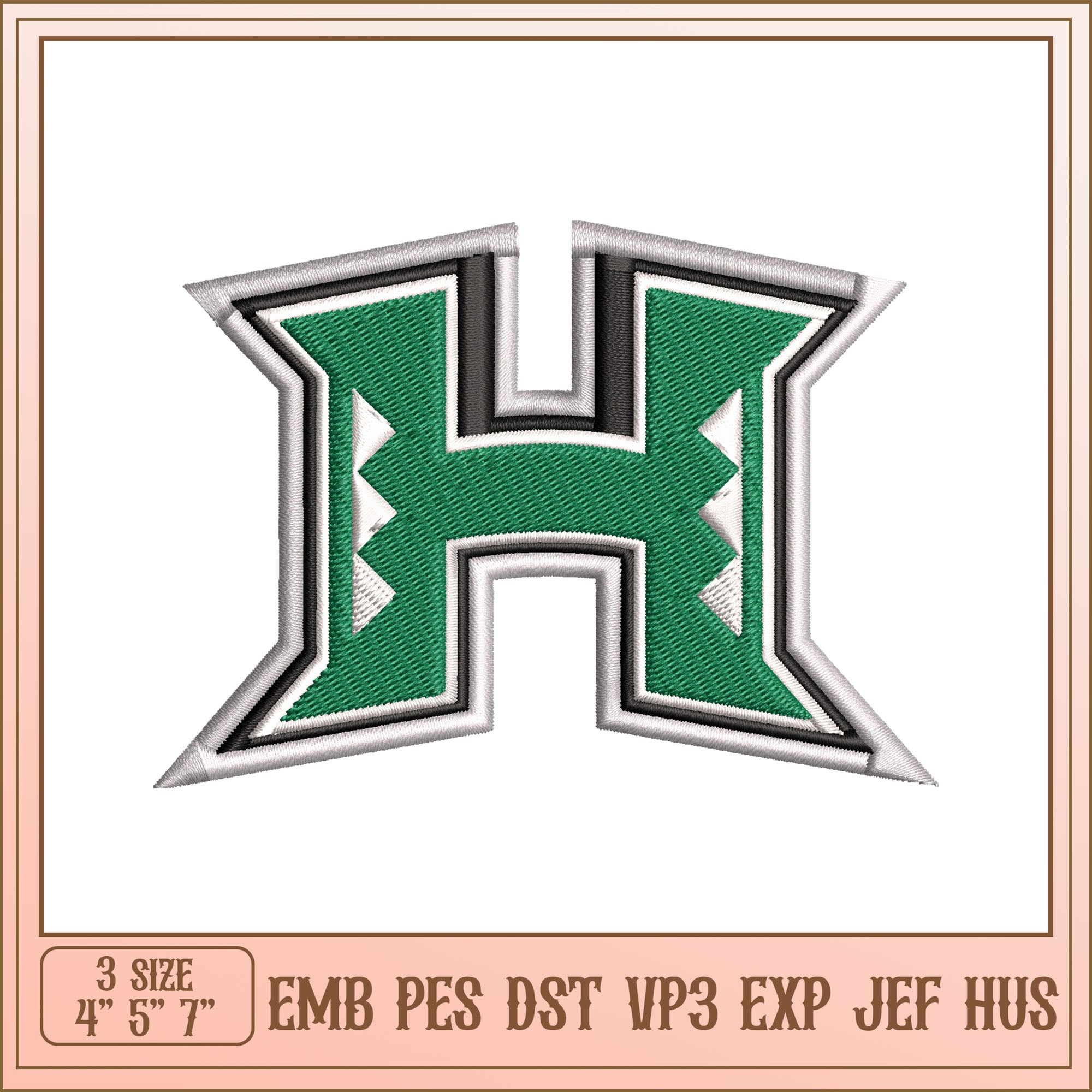 H Letter Embroidery Design in Multiple File Formats for Crafts – svg ...