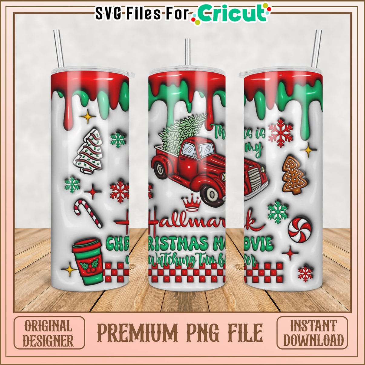 Hallmark Christmas Movie PNG Tumbler – svg files for cricut