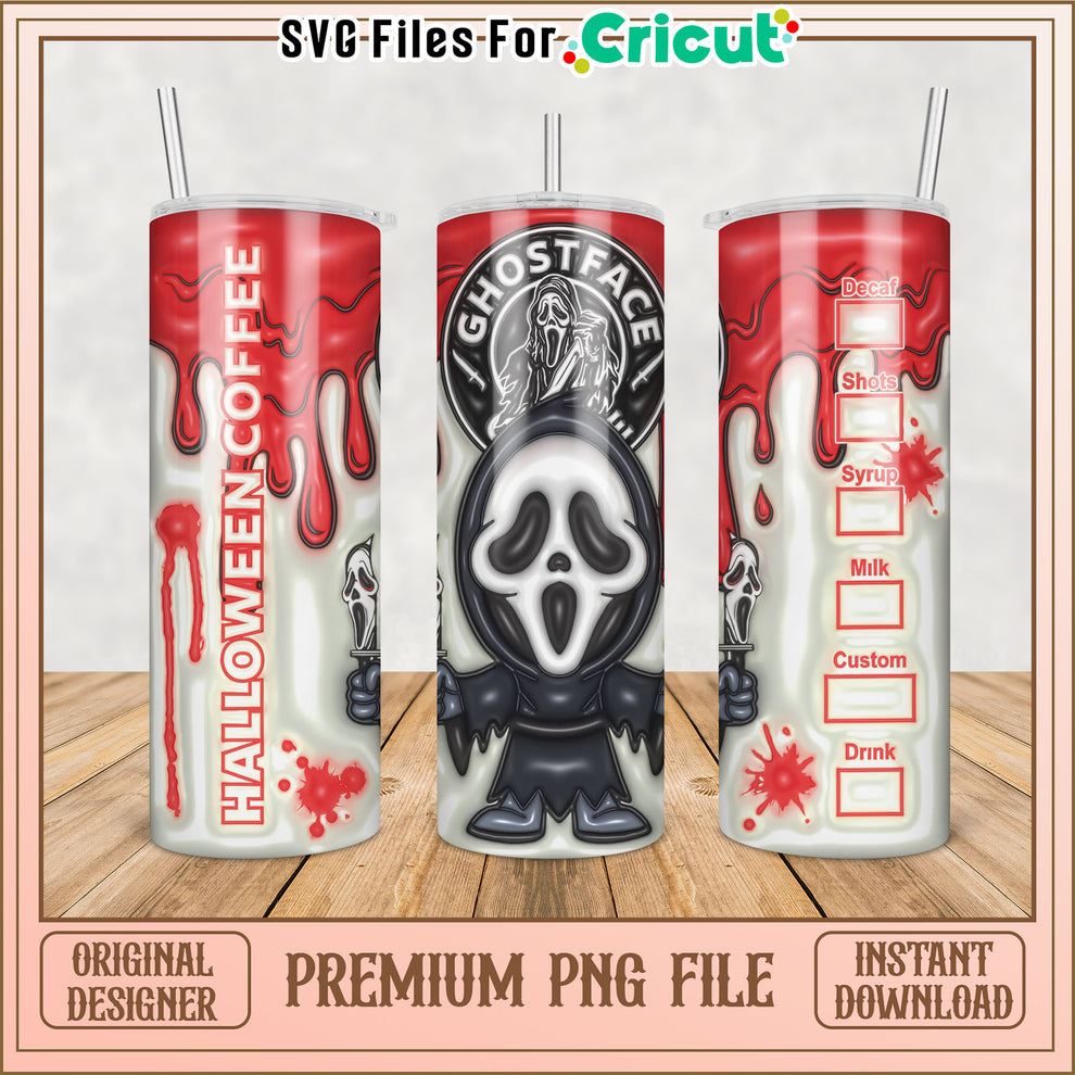 Halloween Ghostface Tumbler PNG – svg files for cricut