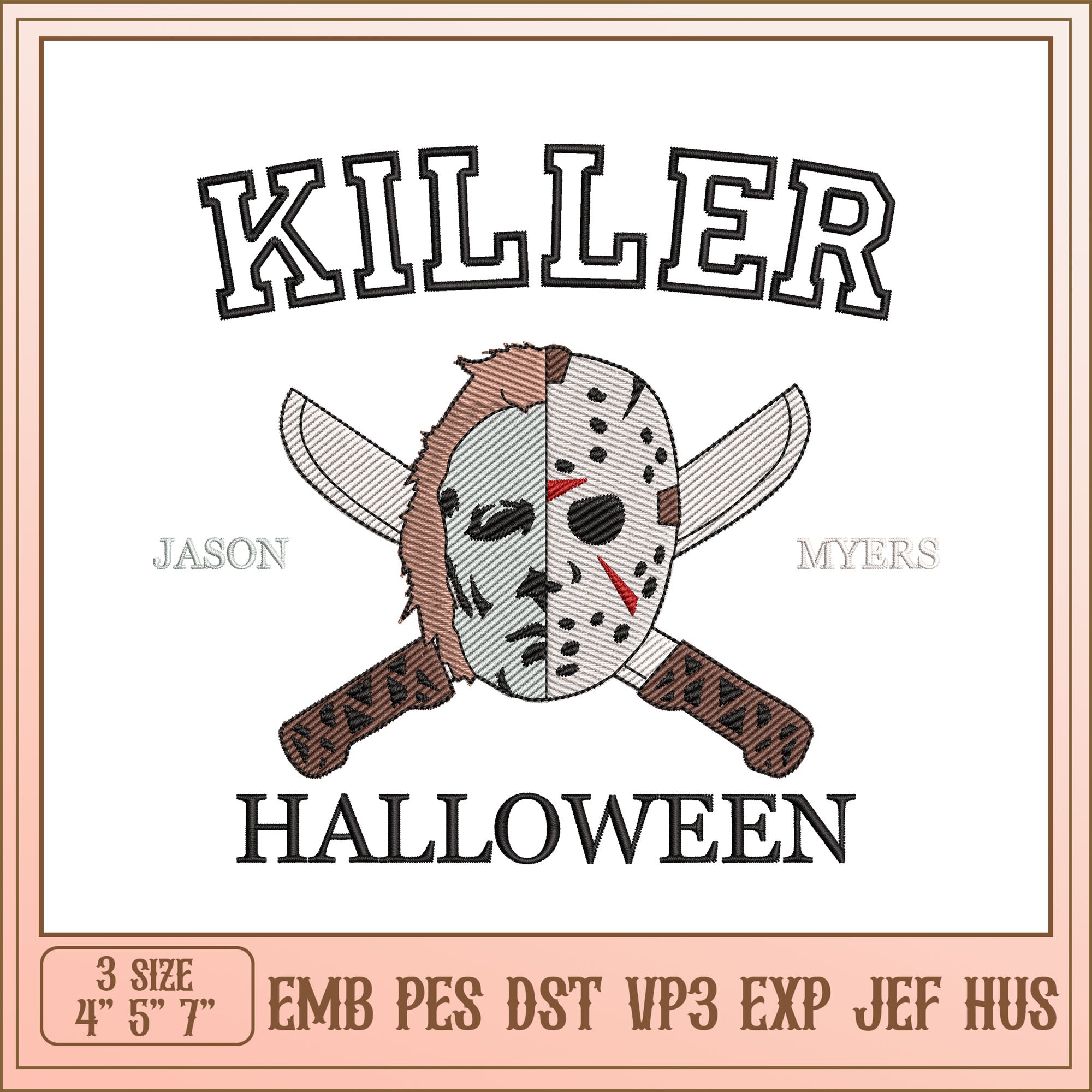 Halloween Killer Mask Embroidery Design – svg files for cricut