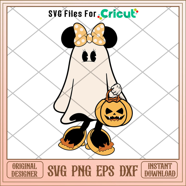 Halloween Minnie mouse ghost svg, Disney characters svg, Digital Downl ...