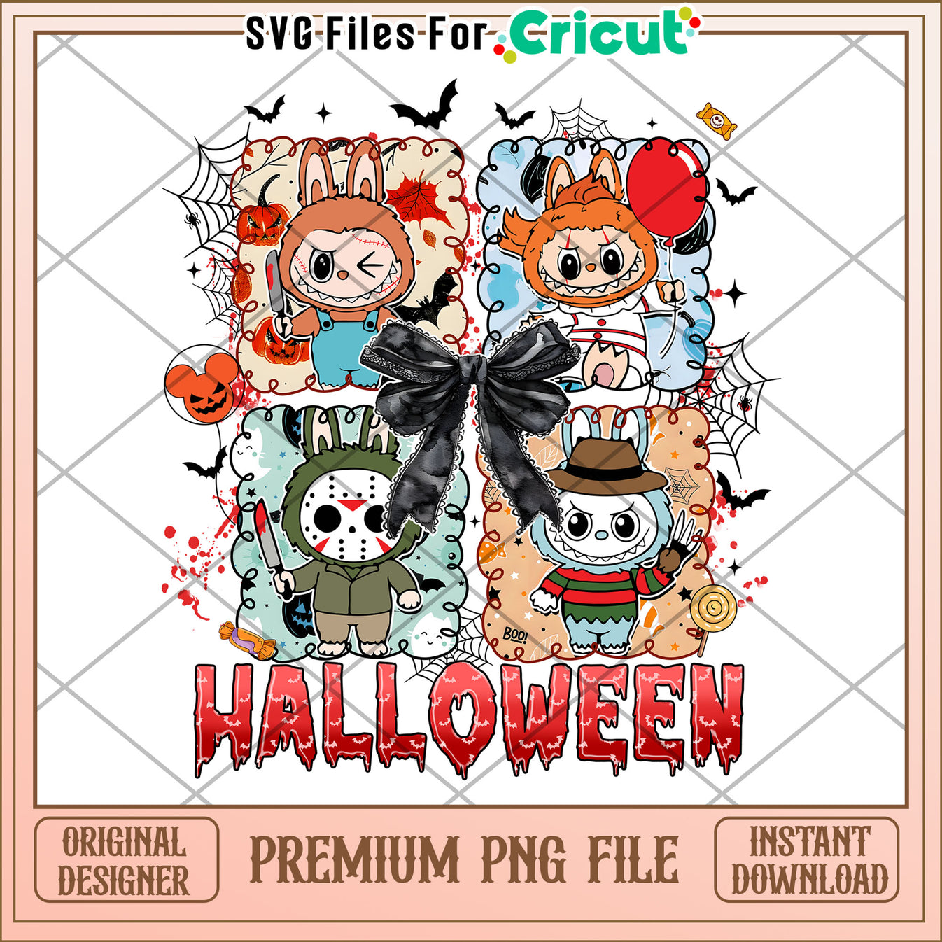 Halloween labubu killers png, halloween characters png, halloween seas ...