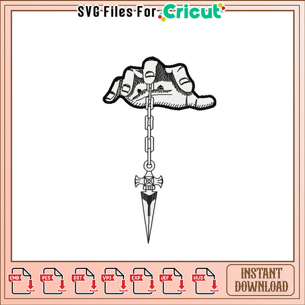 Hand Holding Dagger Embroidery Design Instant Download – svg files for ...