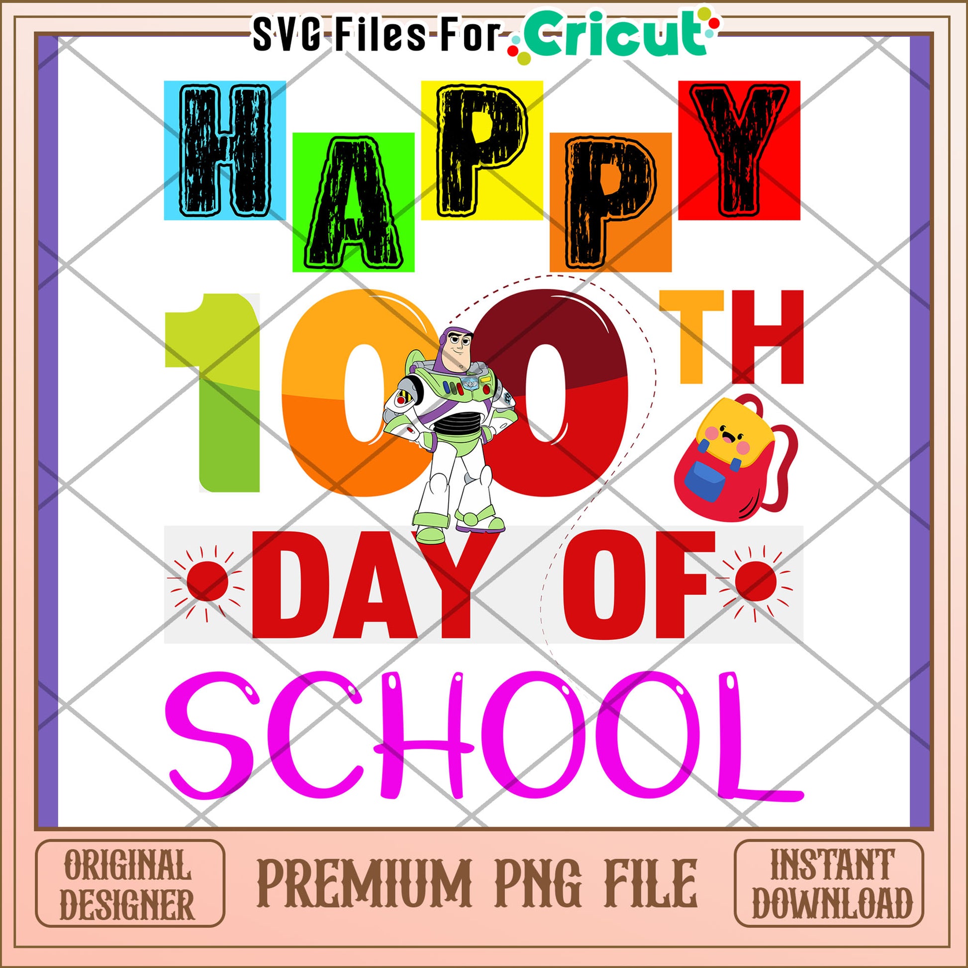 Happy 100th Day School PNG – svg files for cricut