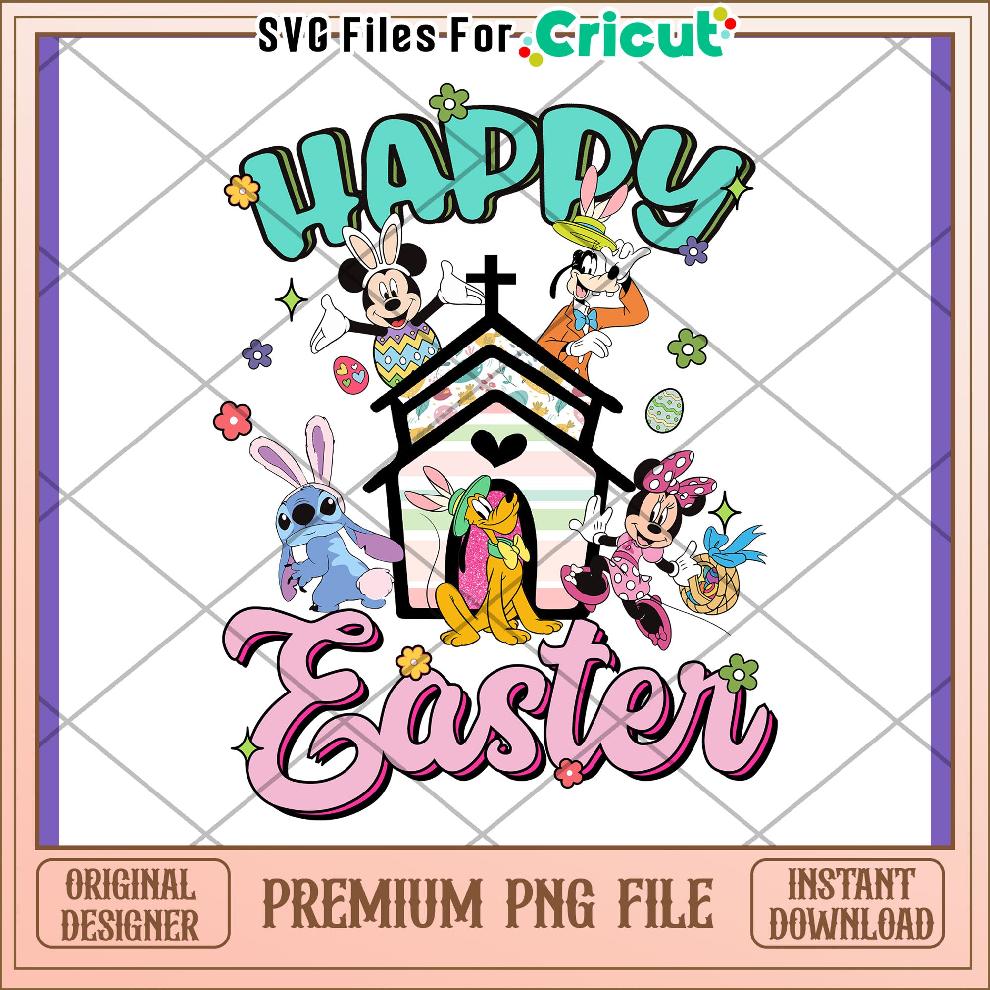 Happy Easter Disney PNG Design – svg files for cricut