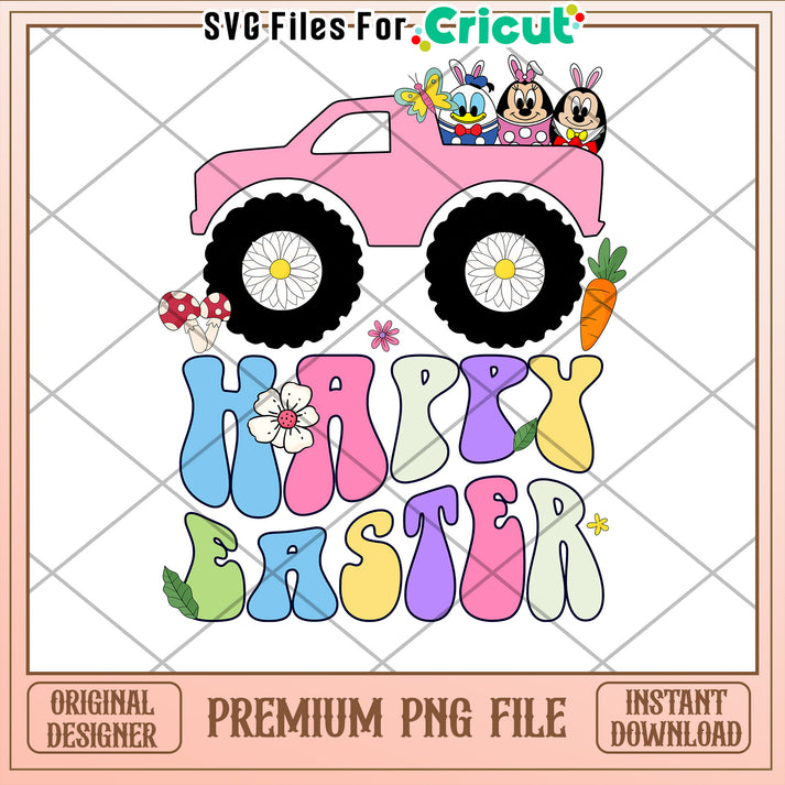 Happy Easter Monster Truck PNG – svg files for cricut