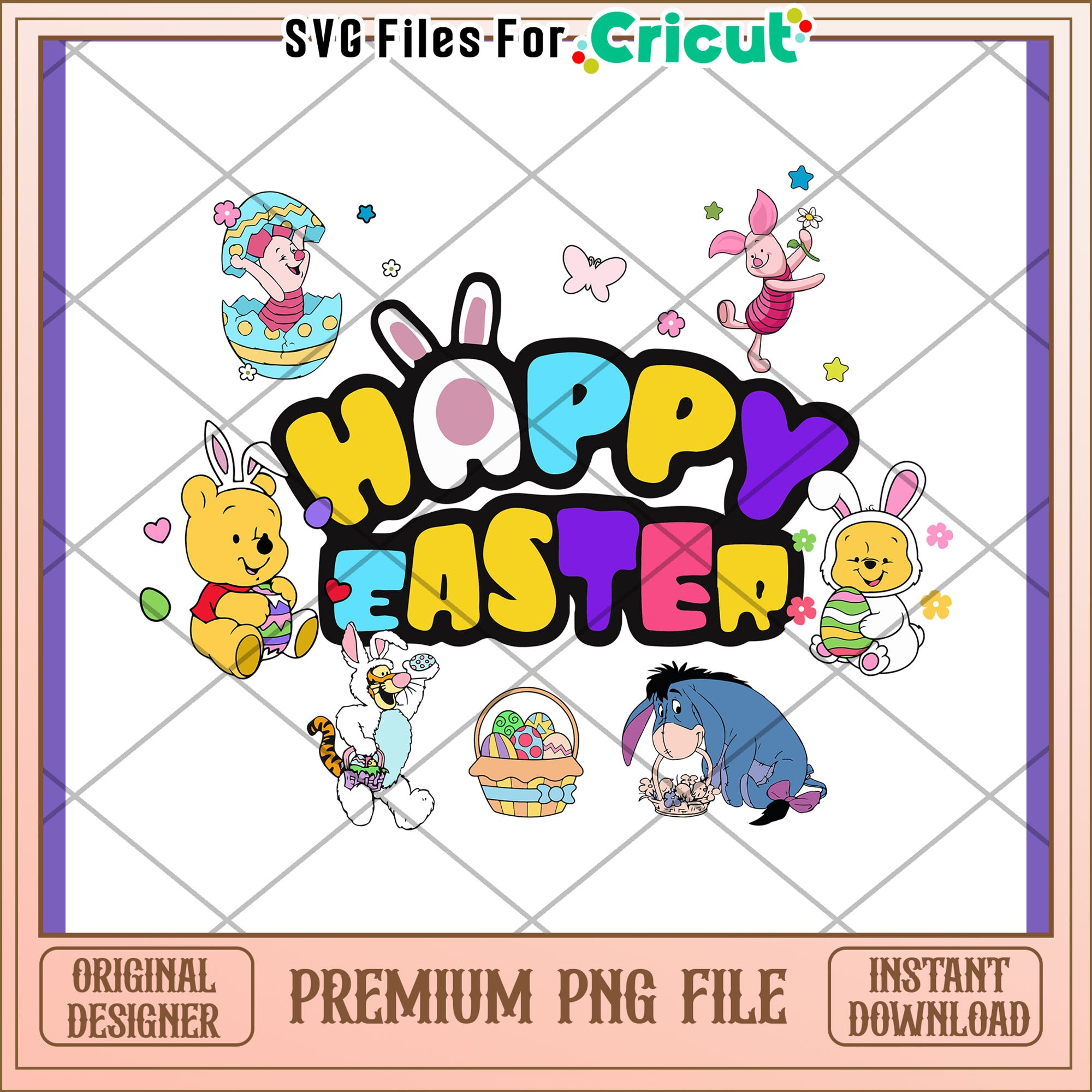 Happy Easter Winnie the Pooh PNG – svg files for cricut
