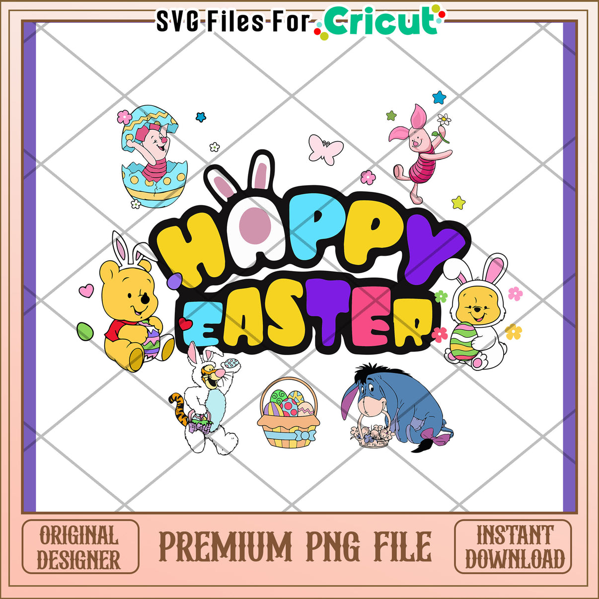 Happy Easter Winnie the Pooh PNG – svg files for cricut